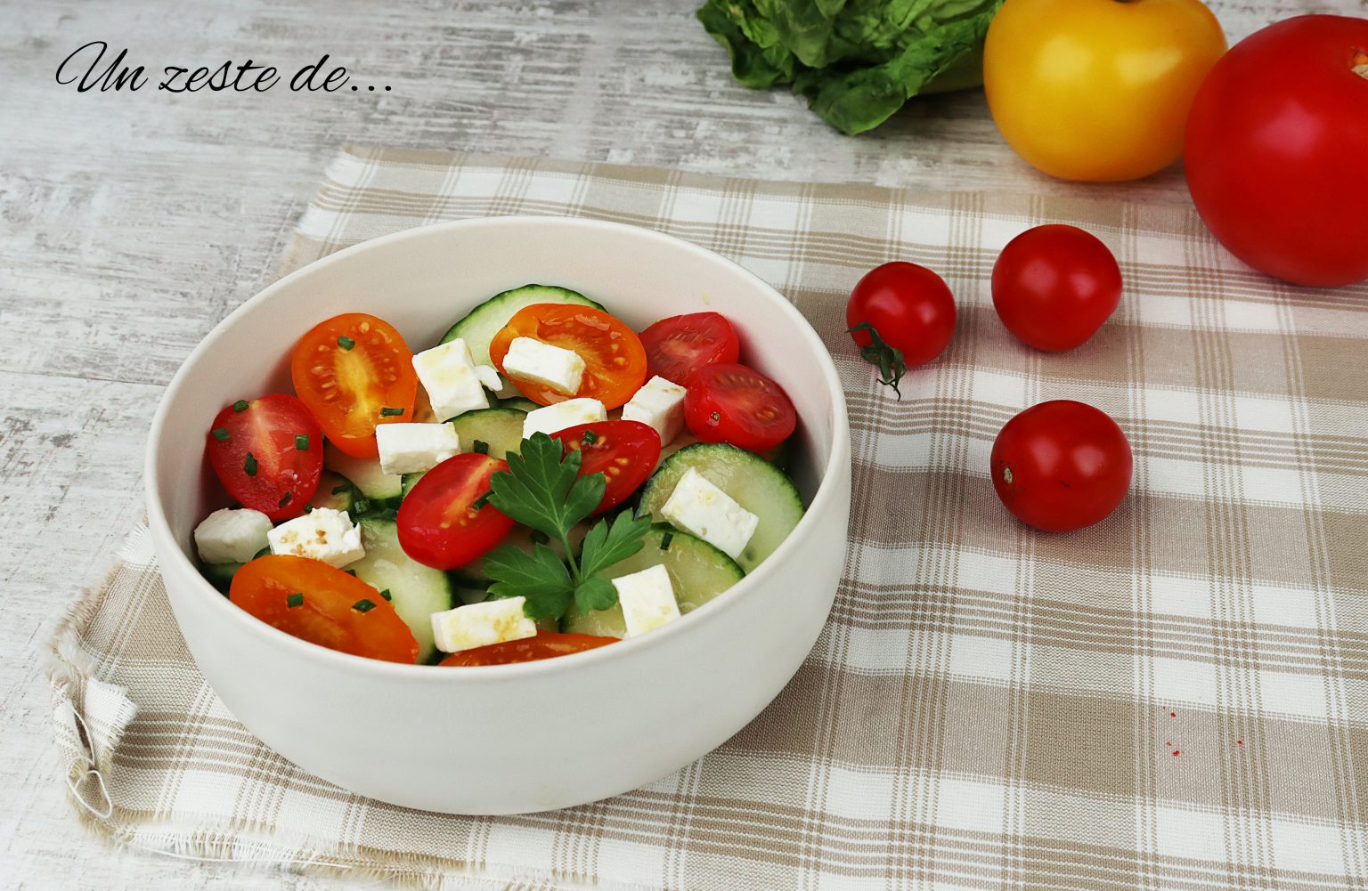Salade de concombre, tomates et feta